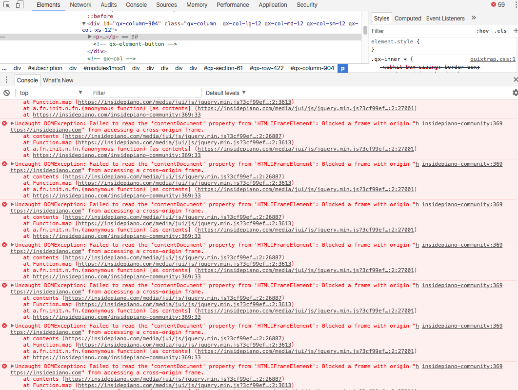 Solved Error Htmliframeelement Blocked A Frame With Origin Joomlapolis Forum